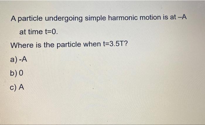 Solved A particle undergoing simple harmonic motion is at | Chegg.com