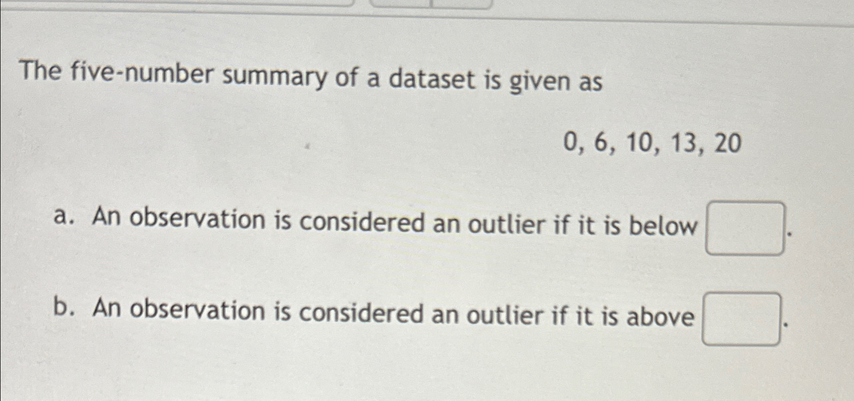 Solved The five-number summary of a dataset is given | Chegg.com