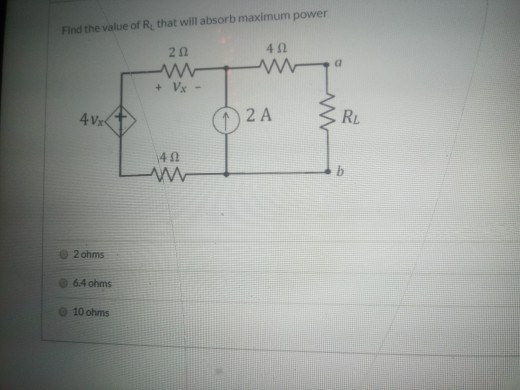 Solved Find the value of R that will absorb maximum power 20 | Chegg.com
