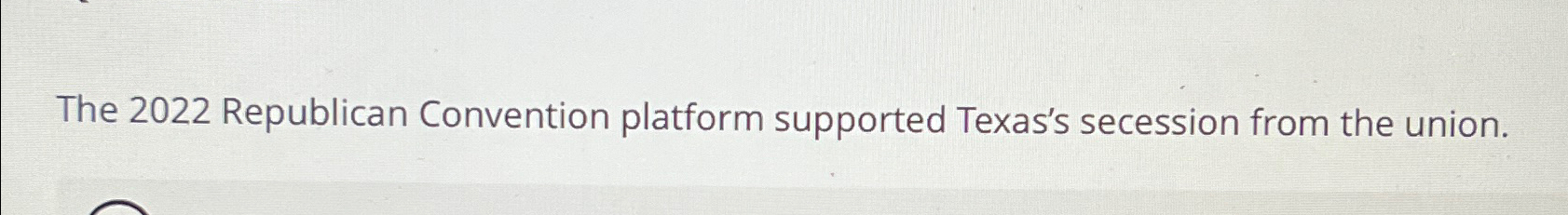 Solved The 2022 ﻿Republican Convention platform supported | Chegg.com