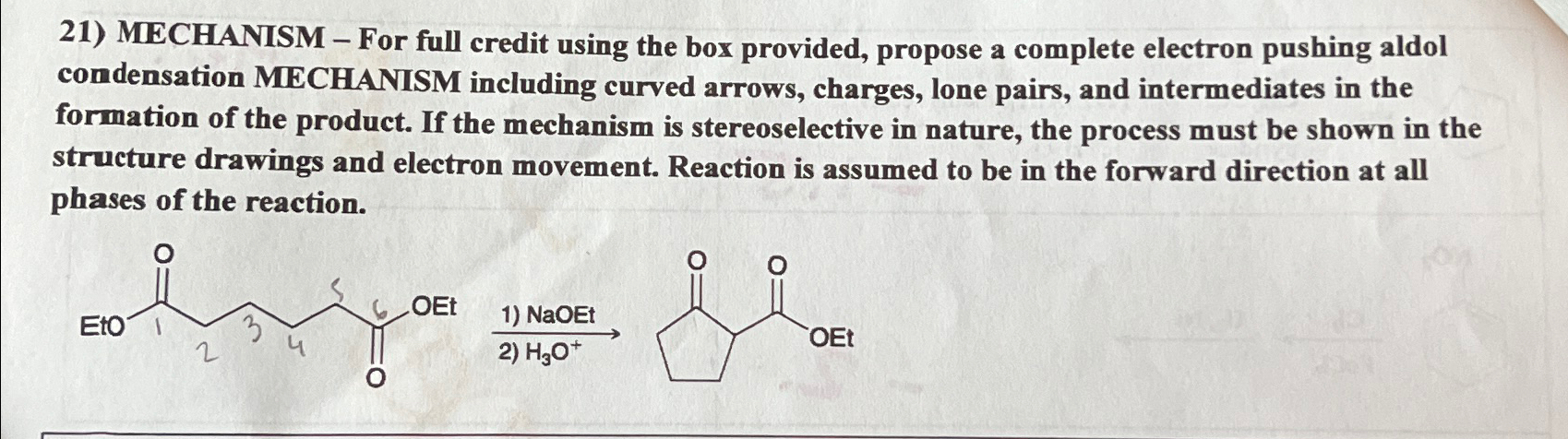 Solved MECHANISM - ﻿For full credit using the box provided, | Chegg.com