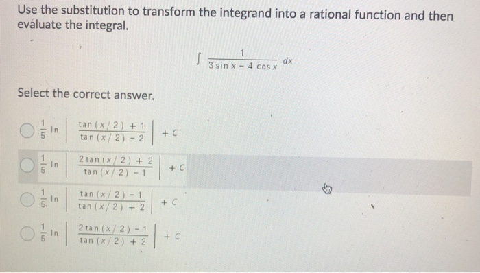 Solved Use the substitution to transform the integrand into | Chegg.com