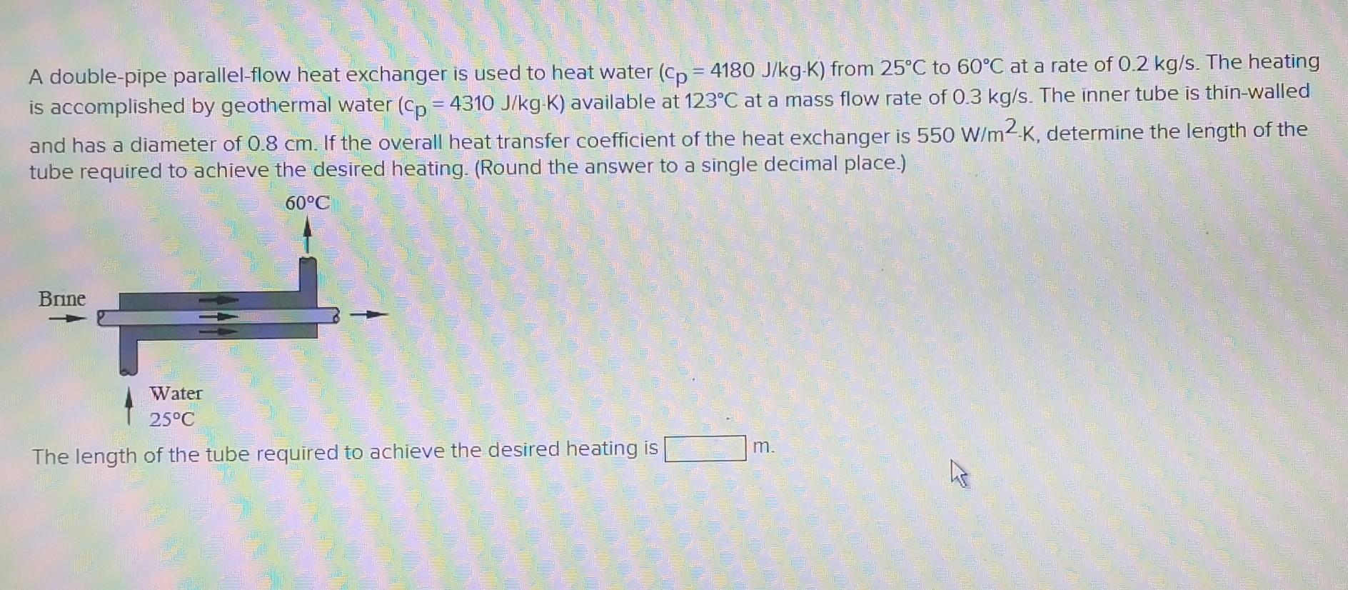 Solved A double-pipe parallel-flow heat exchanger is used to | Chegg.com