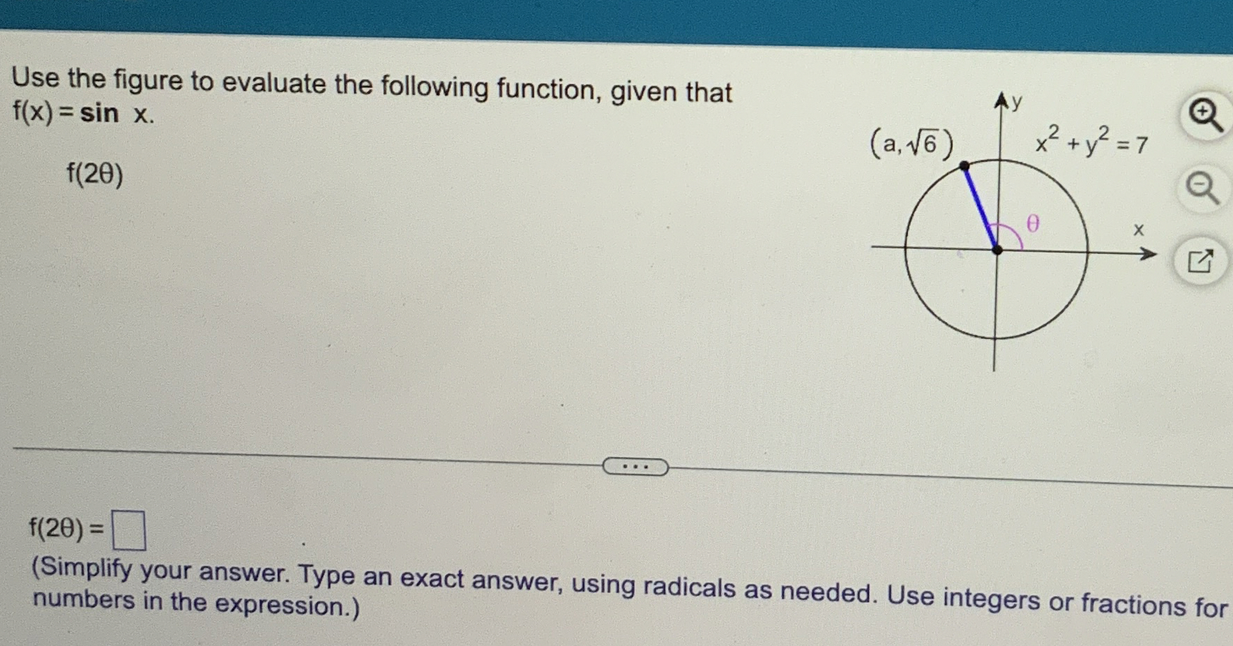 Solved Use the figure to evaluate the following function, | Chegg.com