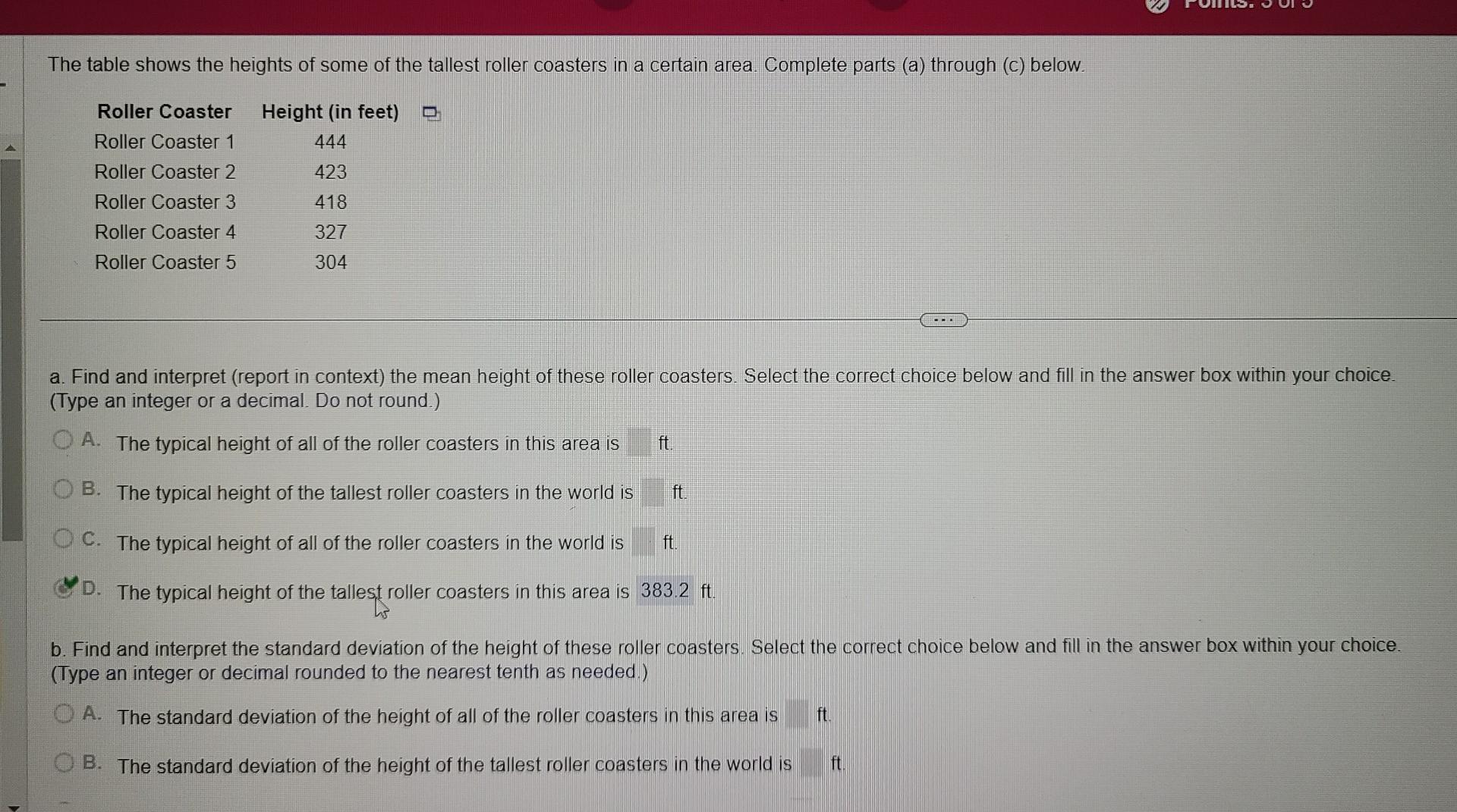 Solved the table shows the heights of some of the tallest | Chegg.com