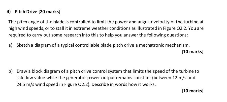 Solved 4) Pitch Drive [20 marks] The pitch angle of the | Chegg.com