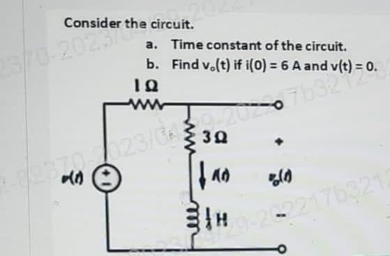 Solved Consider circuit. a. Time constant of the circuit. b. | Chegg.com