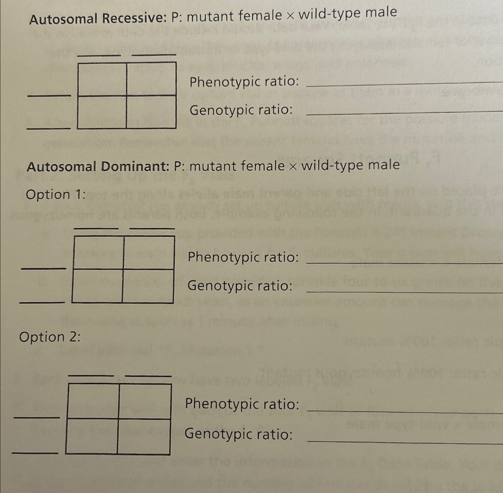 Solved Autosomal Recessive: P: mutant female × ﻿wild-type | Chegg.com