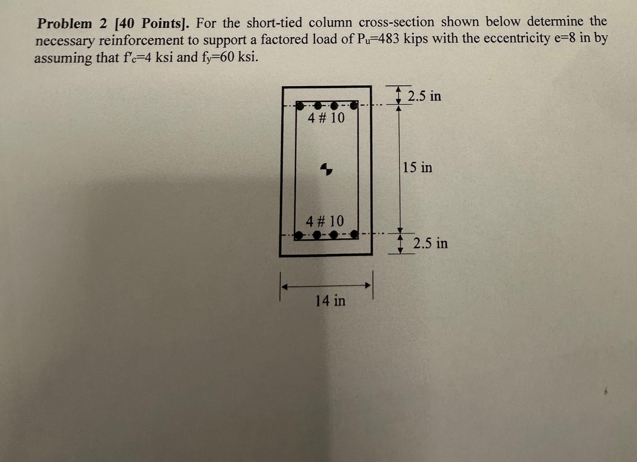 Solved Problem 2 [40 ﻿Points]. ﻿For the short-tied column | Chegg.com