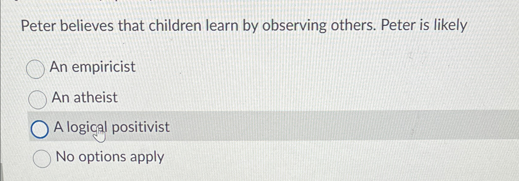 Solved Peter believes that children learn by observing | Chegg.com