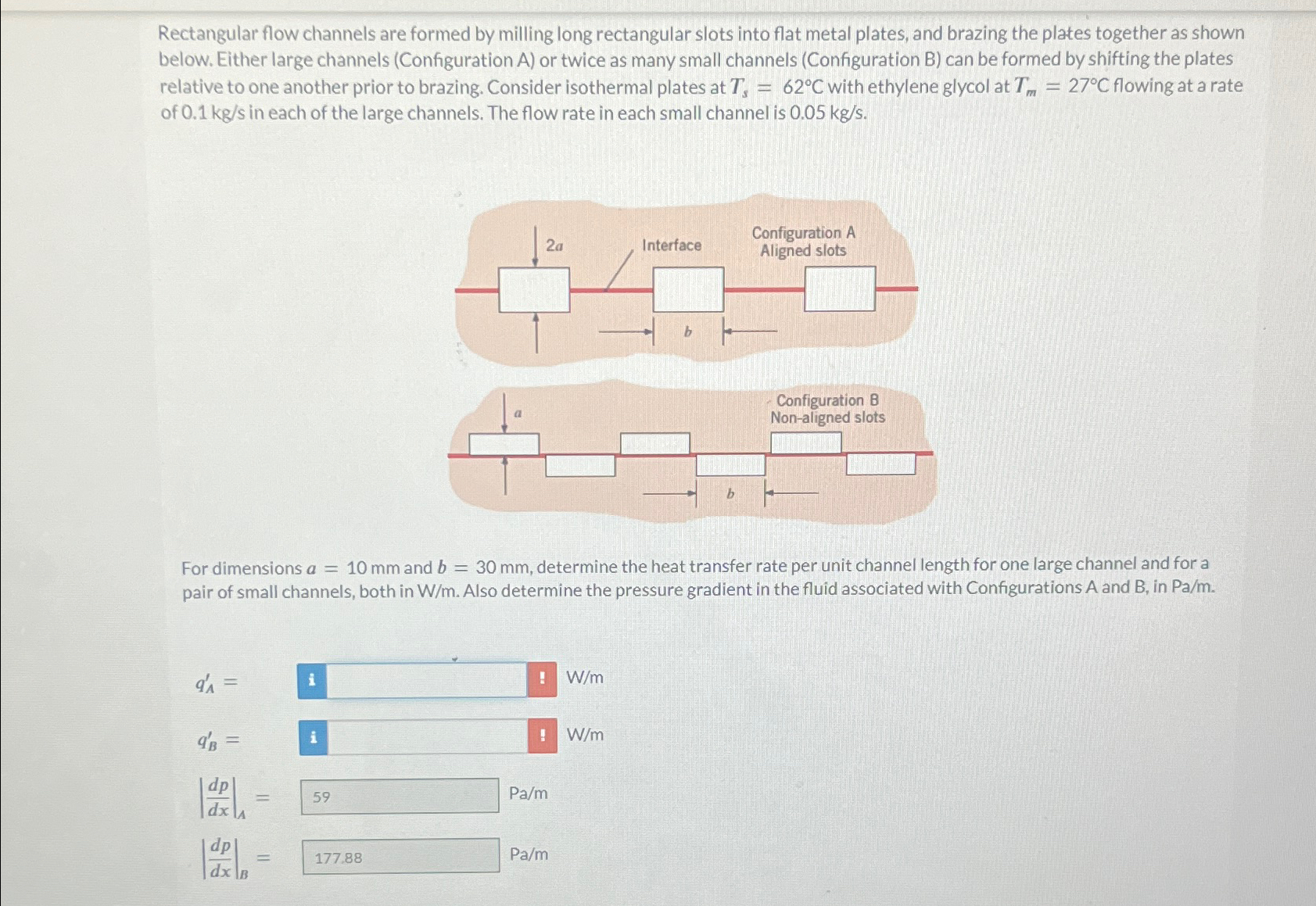 Solved Rectangular flow channels are formed by milling long | Chegg.com