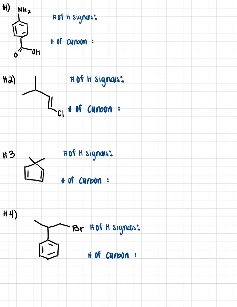 Solved Indicate the number of carbon and hydrogen signals | Chegg.com