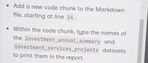 Solved Adding code chunks to your file When creating your | Chegg.com