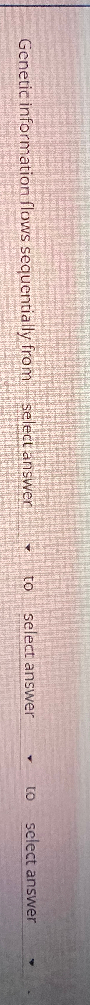 Solved Genetic information flows sequentially fromselect | Chegg.com