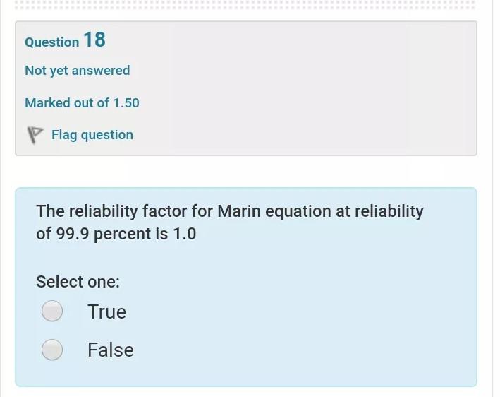 Solved Question 18 Not yet answered Marked out of 1.50 Flag | Chegg.com