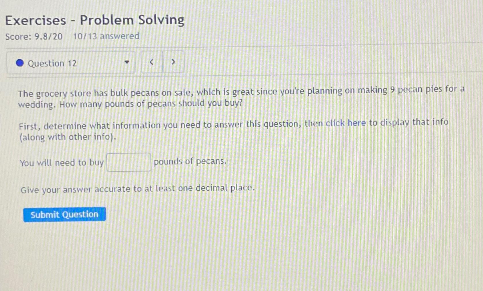 Solved Exercises - ﻿Problem SolvingScore: 9.820,1013 | Chegg.com