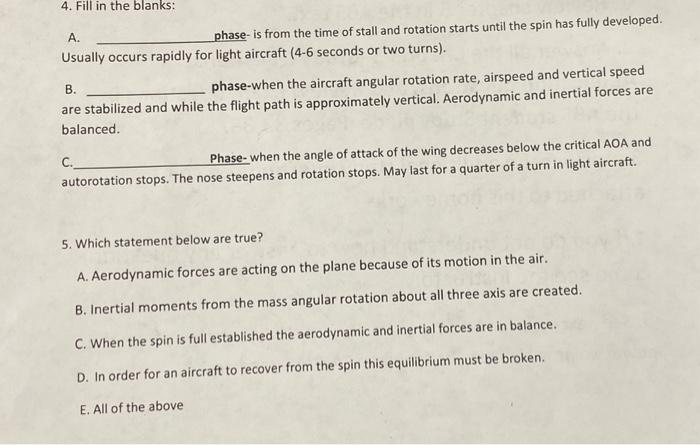 Solved B. phase-when the aircraft angular rotation rate, | Chegg.com