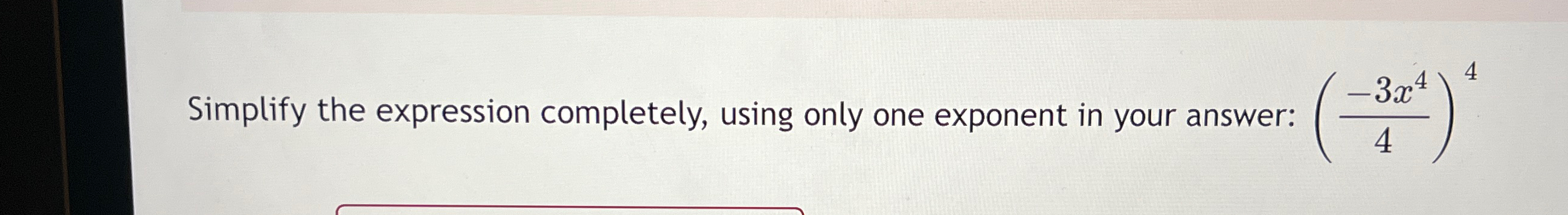 Solved Simplify the expression completely, using only one | Chegg.com