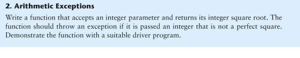 Solved Arithmetic ExceptionsWrite a function that accepts an | Chegg.com