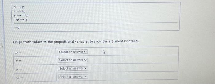 Solved Assign truth values to the propositional variables to | Chegg.com