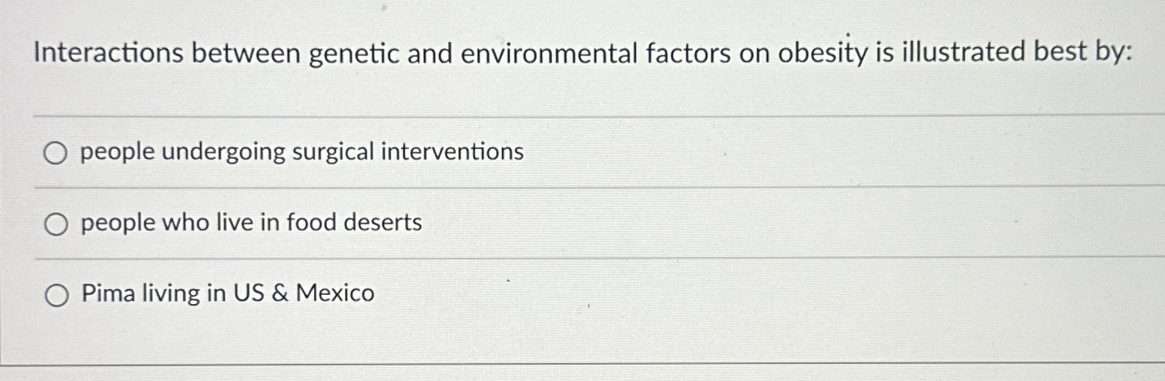 Solved Interactions between genetic and environmental | Chegg.com