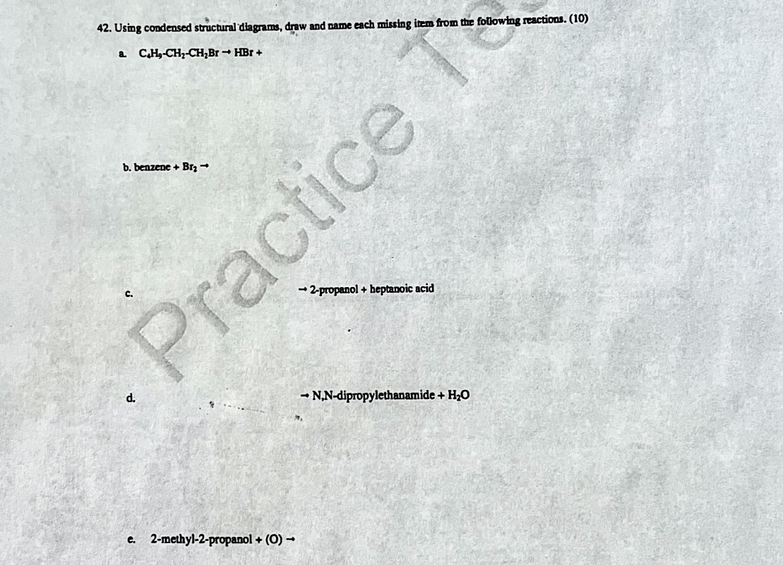 Solved Using condensed structural diagrams, draw and name | Chegg.com