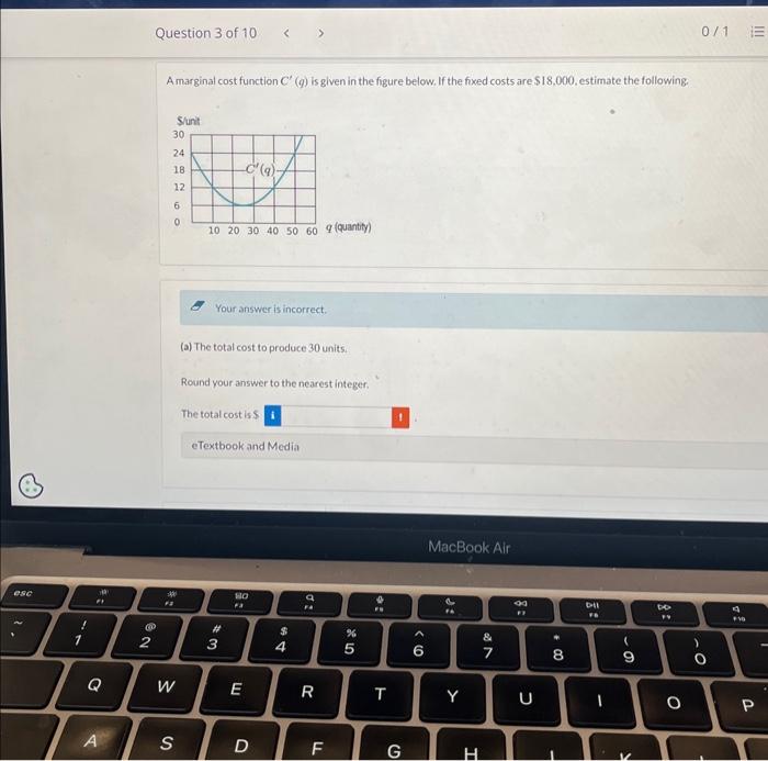 Solved A marginal cost function C′(q) is given in the figure | Chegg.com