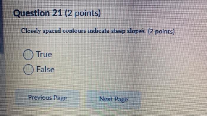 Solved Question 21 (2 points) Closely spaced contours | Chegg.com