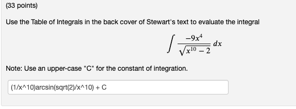 Solved Use the Table of Integrals in the back cover of | Chegg.com