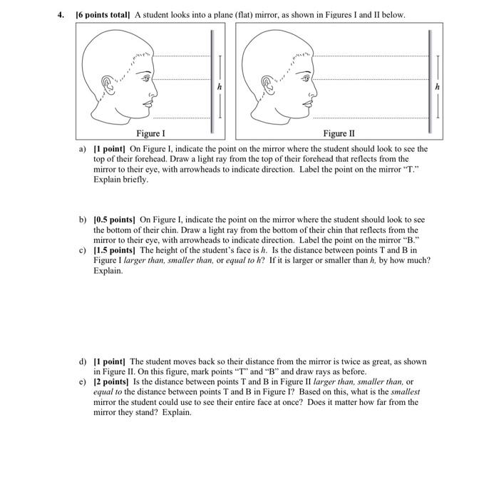 Solved 4. 16 points totall A student looks into a plane | Chegg.com