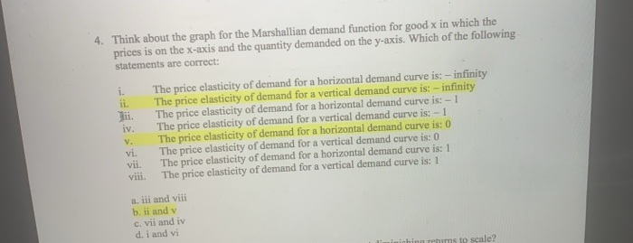 Solved 4. Think about the graph for the Marshallian demand | Chegg.com