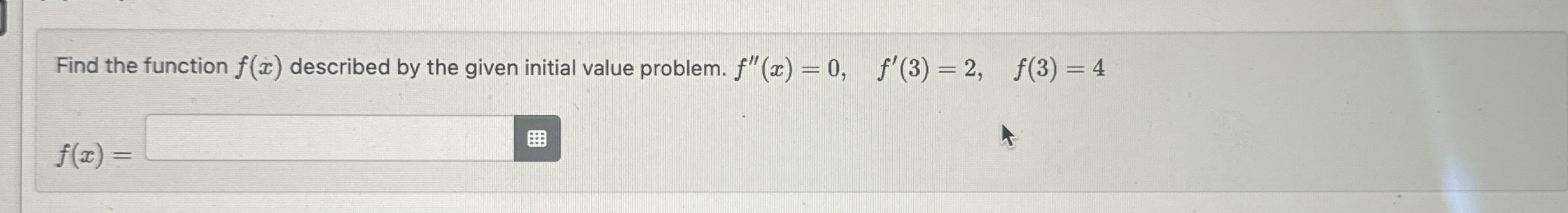 Solved Find the function f(x) ﻿described by the given | Chegg.com