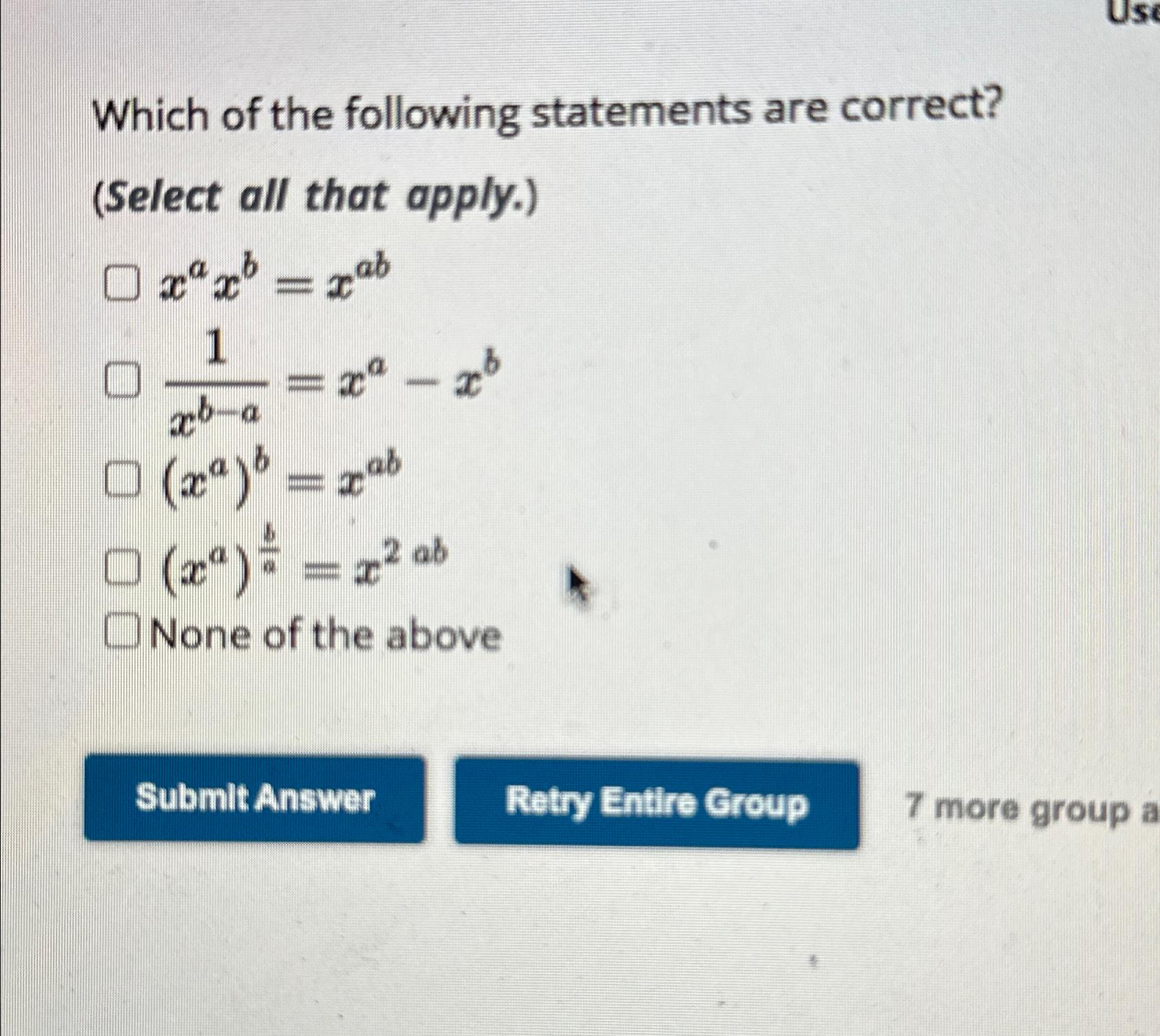 Solved Which of the following statements are correct?(Select | Chegg.com