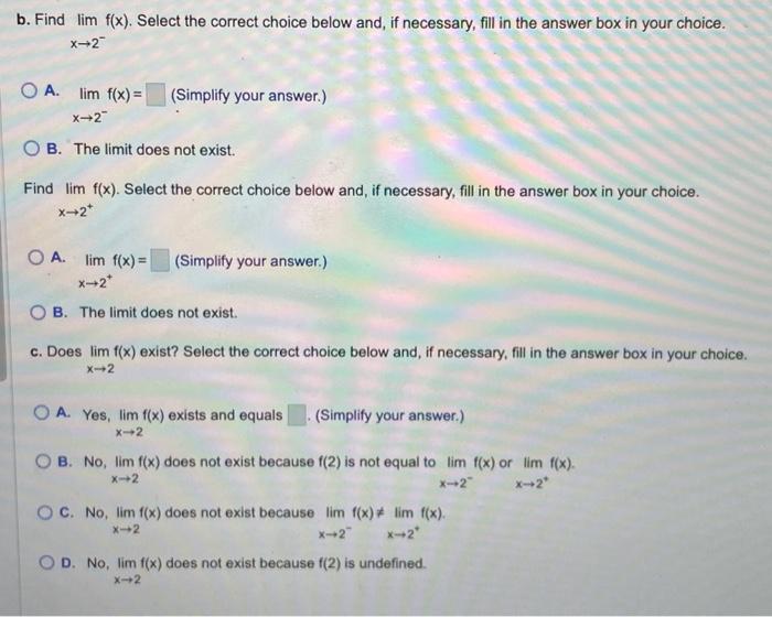 Solved a. Graph f(x)={4−x2,7,x =2x=2 b. Find limf(x) and | Chegg.com