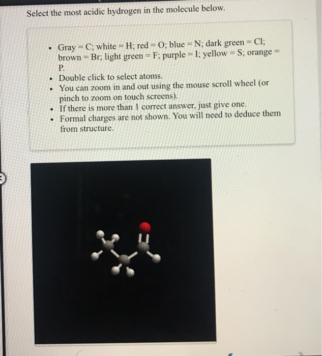 Solved Select the most acidic hydrogen in the molecule | Chegg.com