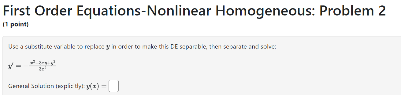 Solved Use a substitute variable to replace y ﻿in order to | Chegg.com
