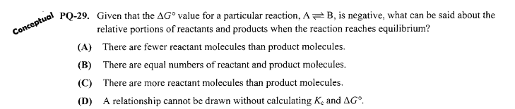 Solved PQ-29. ﻿Given that the ΔG° ﻿value for a particular | Chegg.com