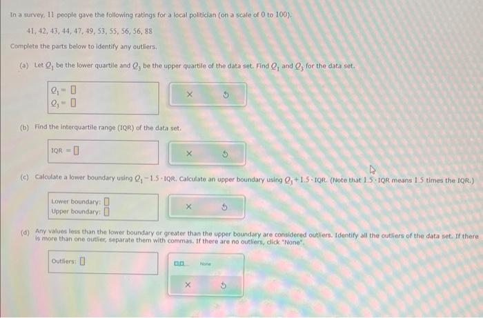 Solved In a survey, 11 people gave the following ratings for | Chegg.com