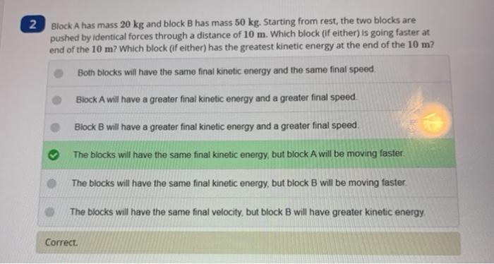 Solved 2 Block A has mass 20 kg and block Bhas mass 50 kg. | Chegg.com