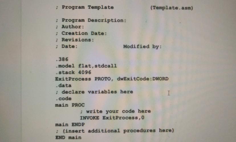Solved Modify this assembly code to Subtract 2 integers | Chegg.com