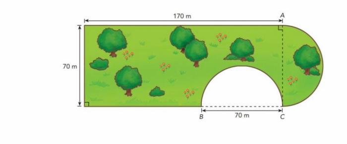 Solved 4) A park is thaced hae a rectandle with a semitirche | Chegg.com