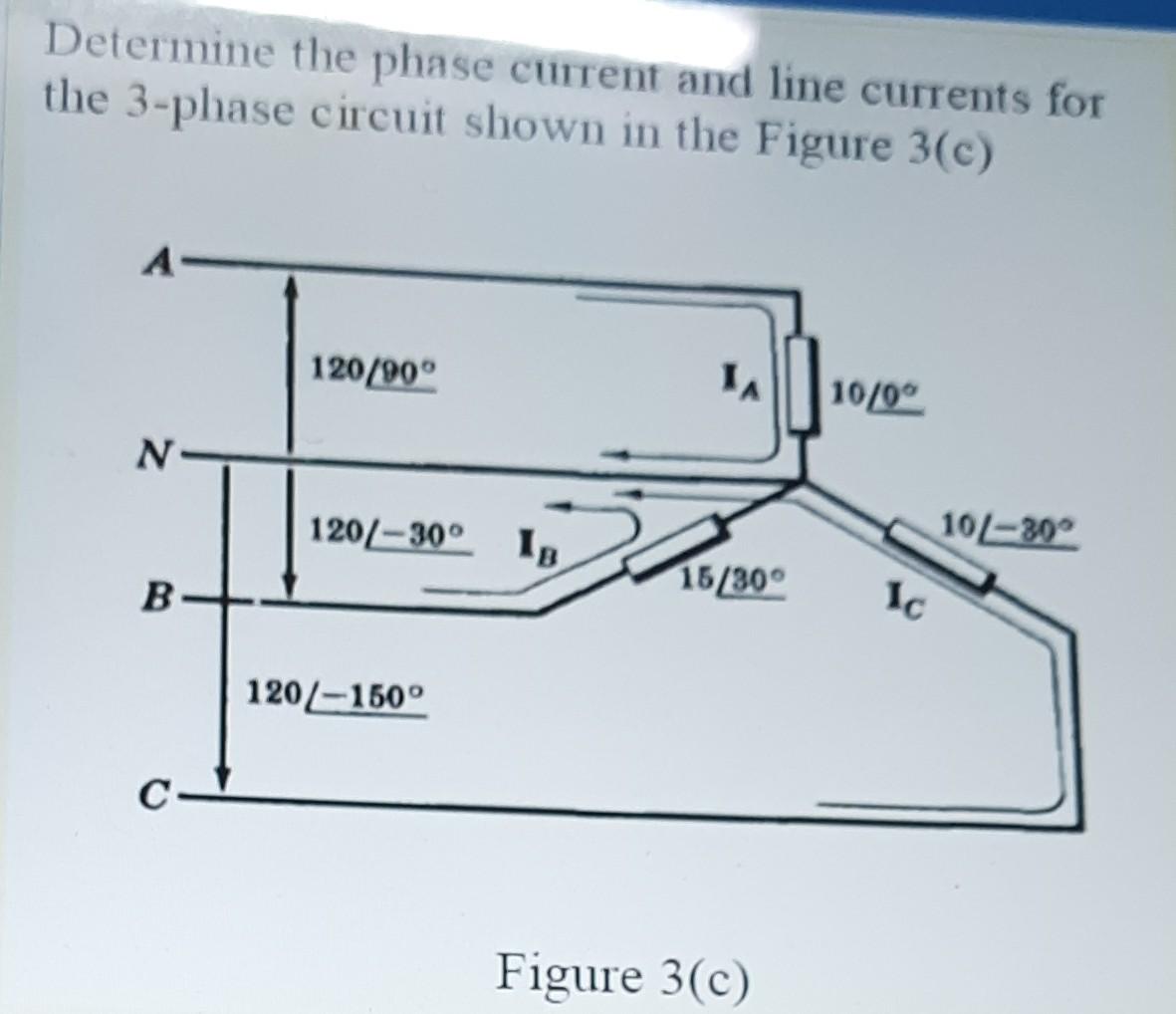 Solved Determine the phase current and line currents for the | Chegg.com