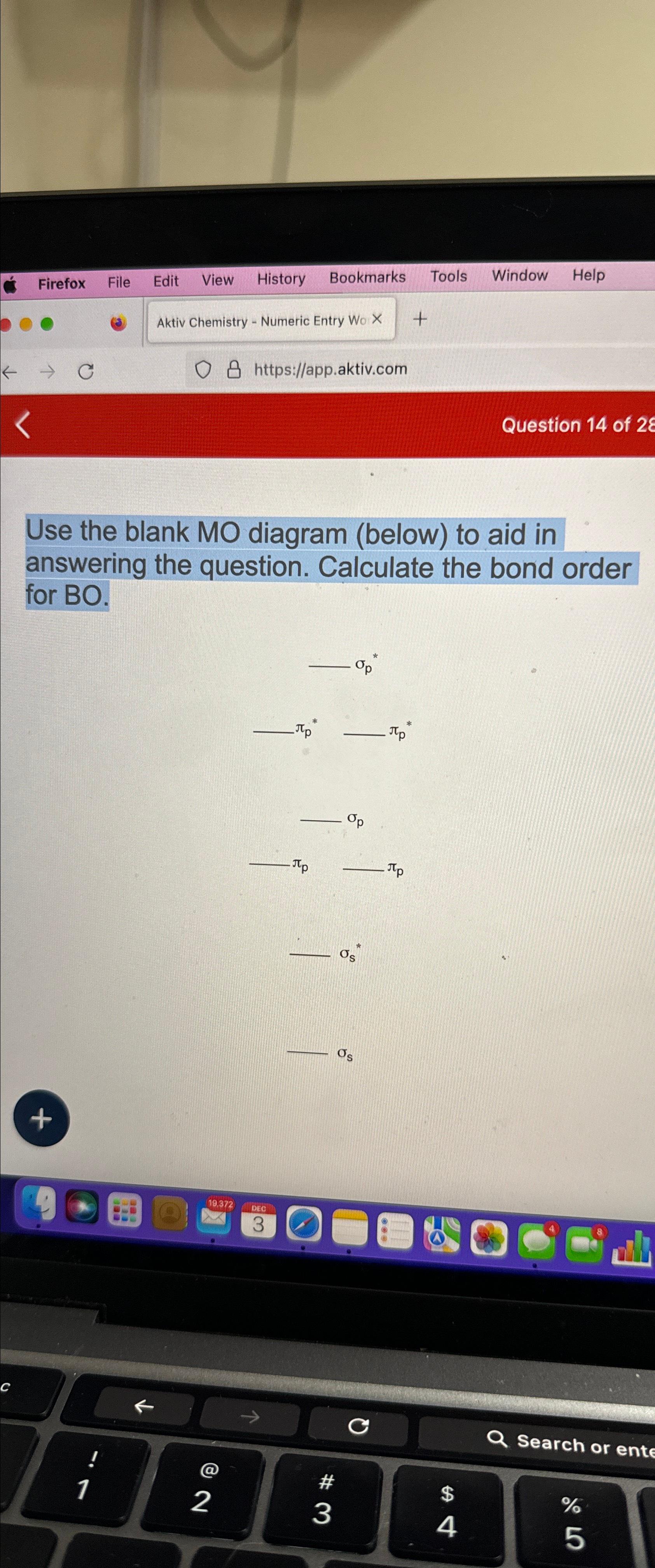 Solved Question 14 ﻿of 2Use the blank MO diagram (below) ﻿to | Chegg.com