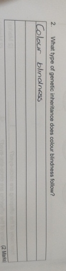 Solved What type of genetic inheritance does colour | Chegg.com