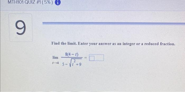 Solved Find the limit. Enter your answer as an integer or a | Chegg.com