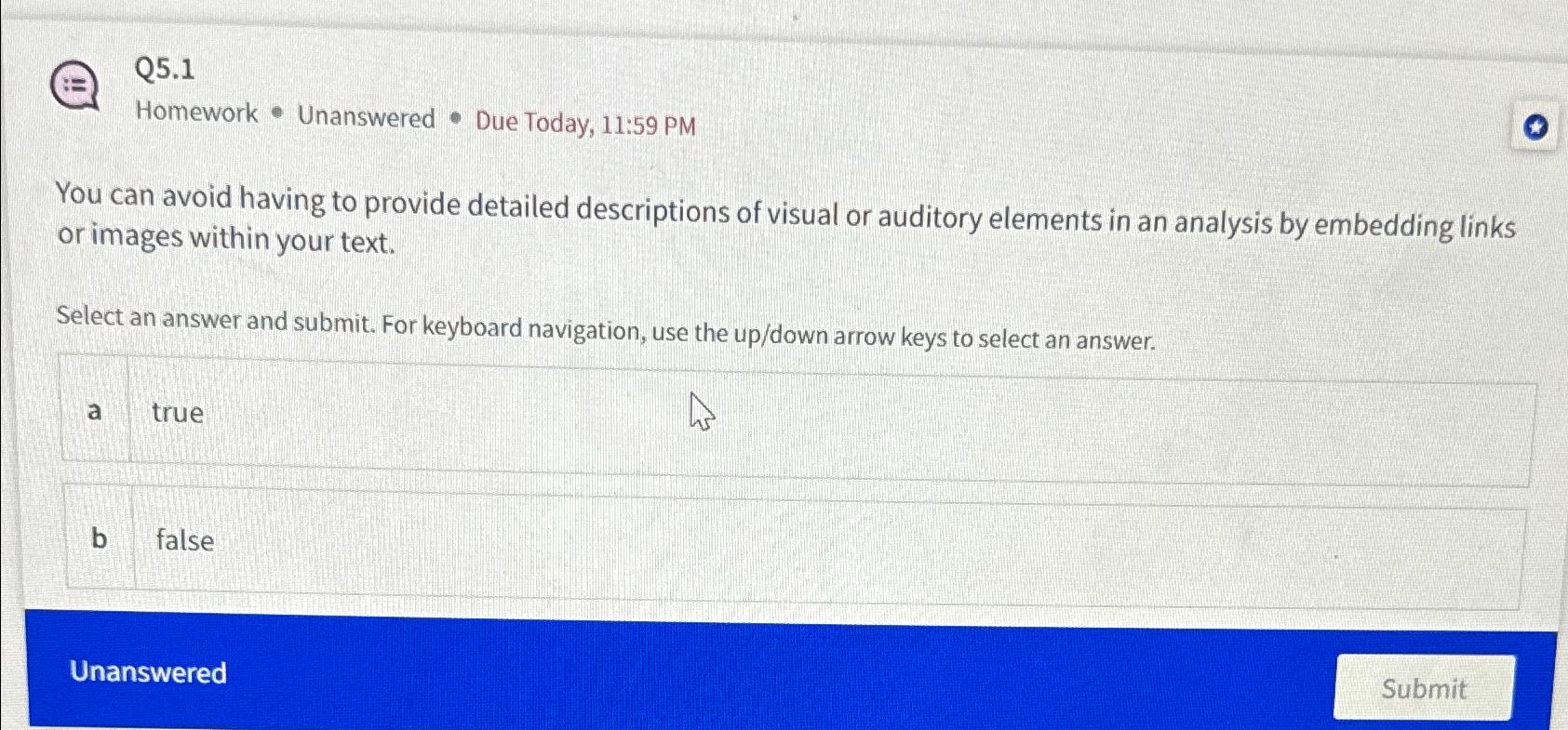 Solved Q5.1Homework * Unanswered * Due Today, 11:59 PMYou | Chegg.com Solved Q5.1Homework * Unanswered * Due Today, 11:59 PMYou | Chegg.com