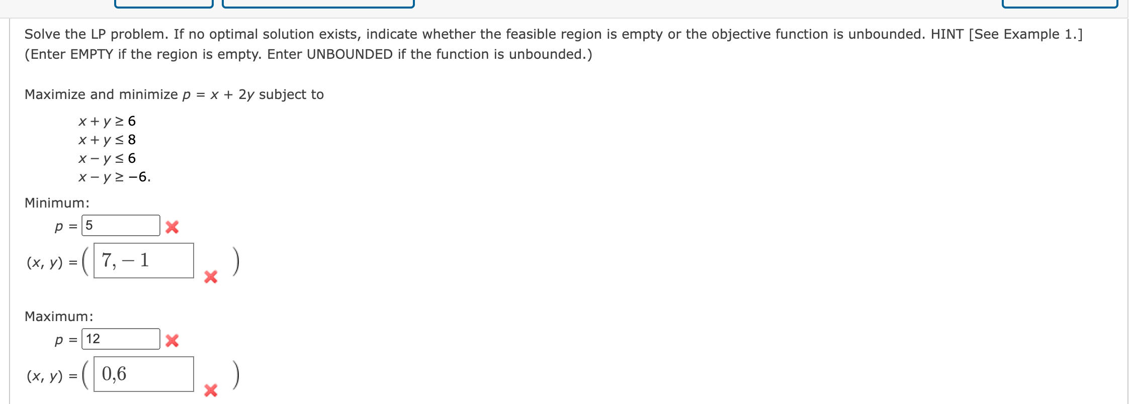 Solved Solve the LP problem. If no optimal solution exists, | Chegg.com