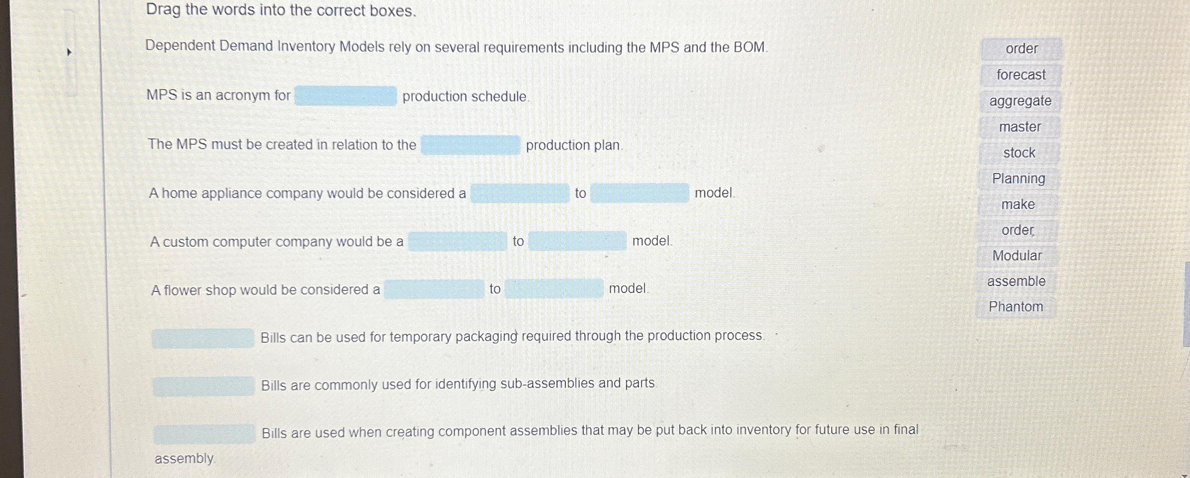 Solved Drag the words into the correct boxes.Dependent | Chegg.com
