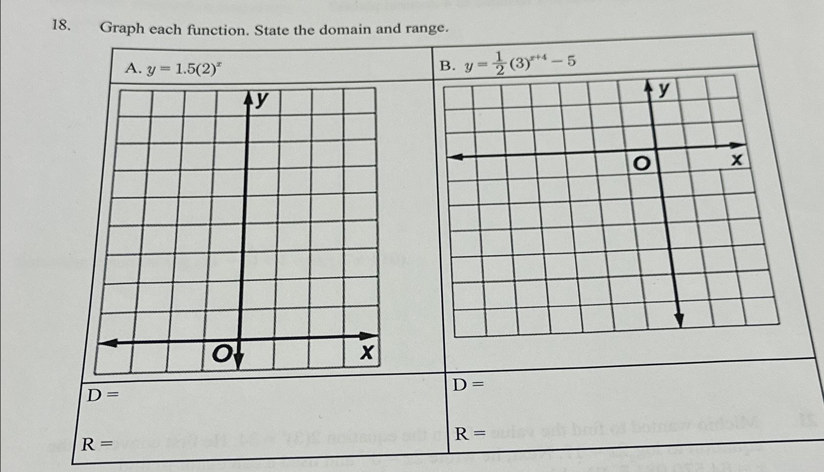 Solved Graph each function. State the domain and range. | Chegg.com