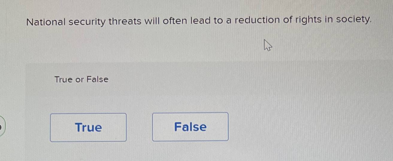 Solved National security threats will often lead to a | Chegg.com